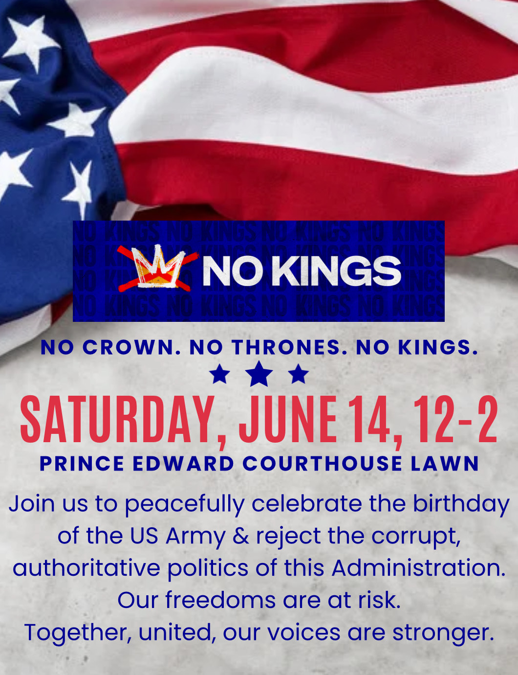 No kings! | Prince Edward County Democratic Committee